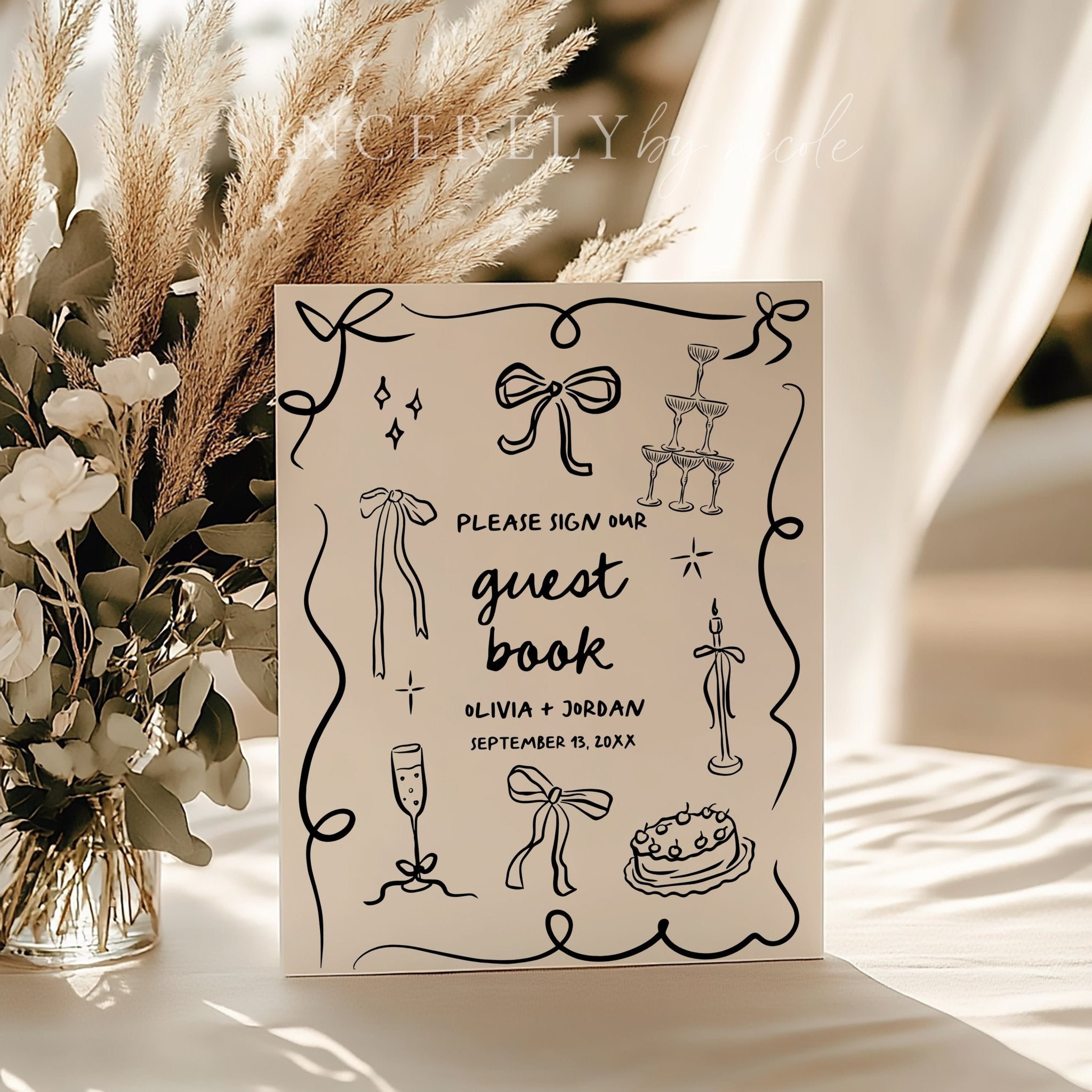 Hand-Drawn Whimsical Please Sign Our Guestbook Sign – SincerelyByNicole