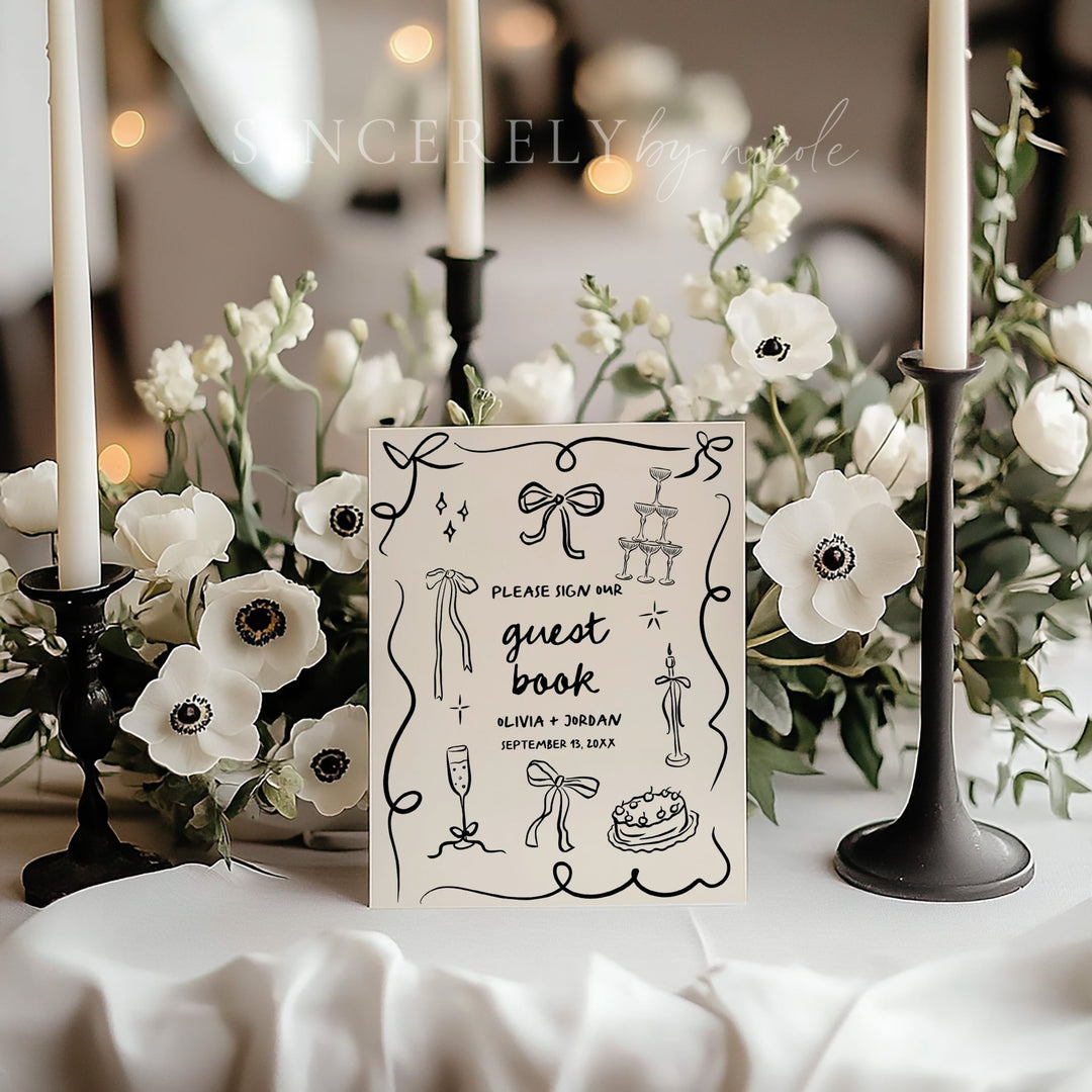 Hand-Drawn Whimsical Please Sign Our Guestbook Sign – SincerelyByNicole