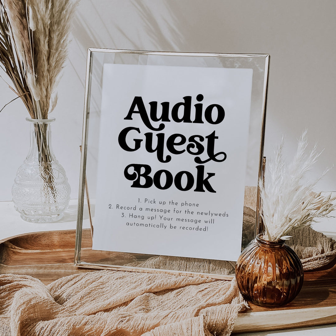 Printable Modern Retro Wedding Phone Guest Book Sign – SincerelyByNicole